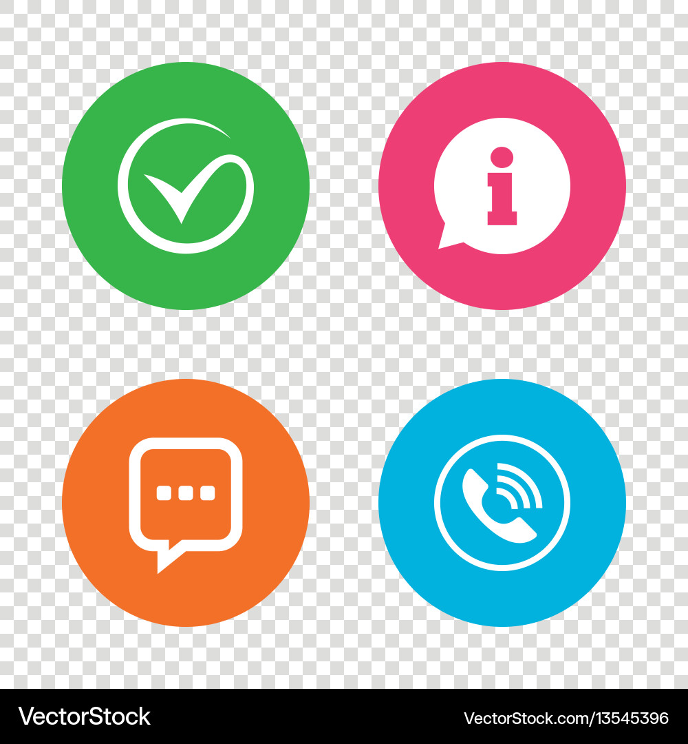 Check or tick phone call and information sign Vector Image