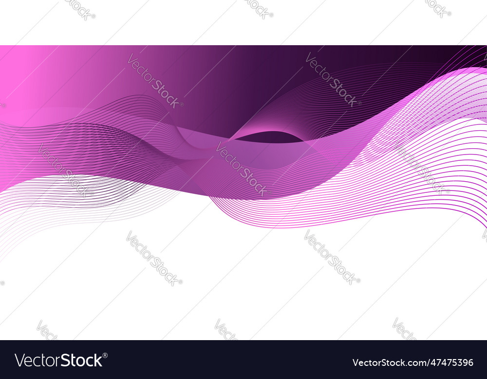 Elegant dark purple wavy background with white Vector Image