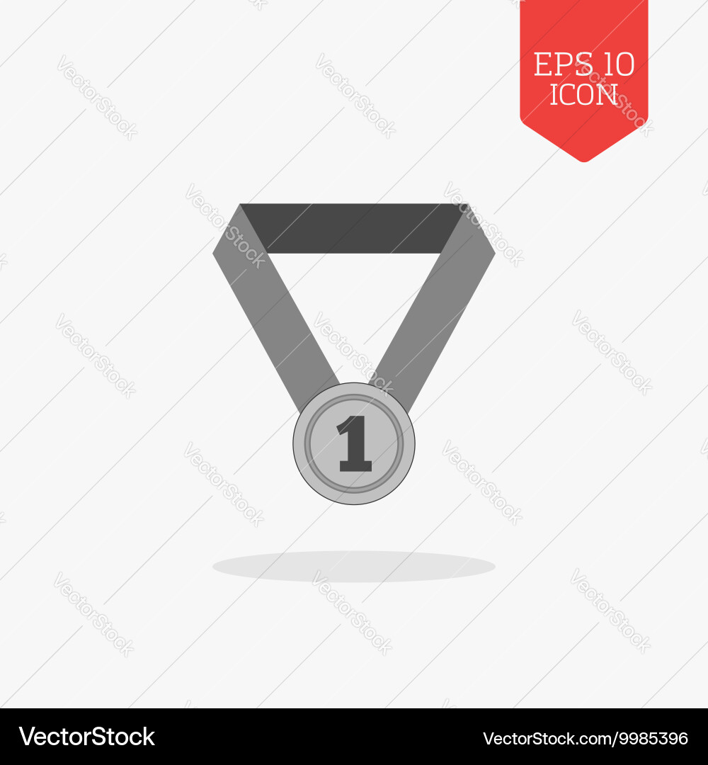 First place medal icon flat design gray color Vector Image