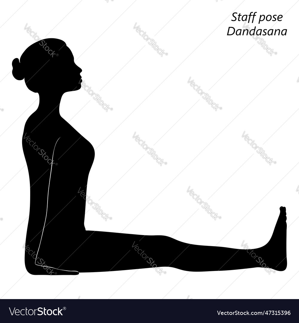 Flat black silhouette of young woman practicing Vector Image Flat black silhouette of young woman practicing Vector Image