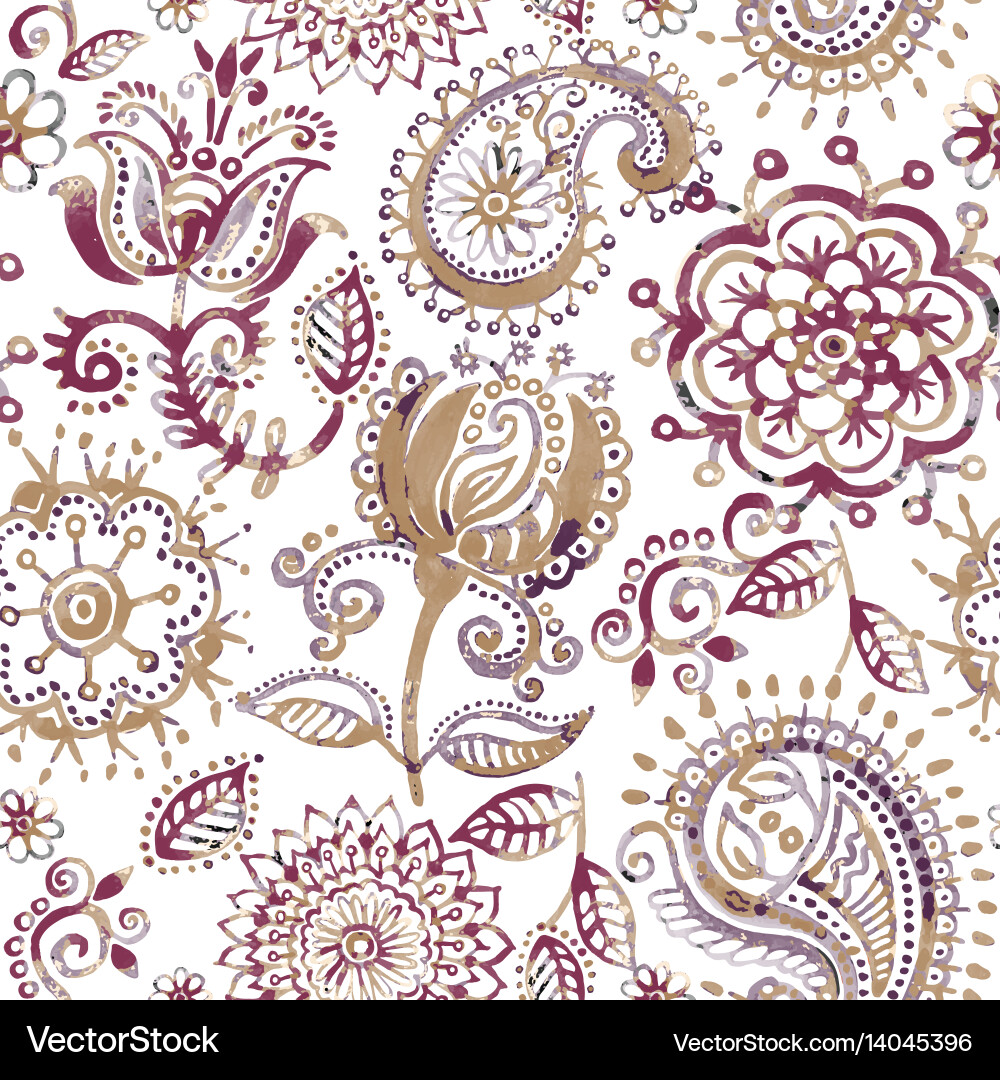 Floral seamless pattern in paisley style abstract Vector Image