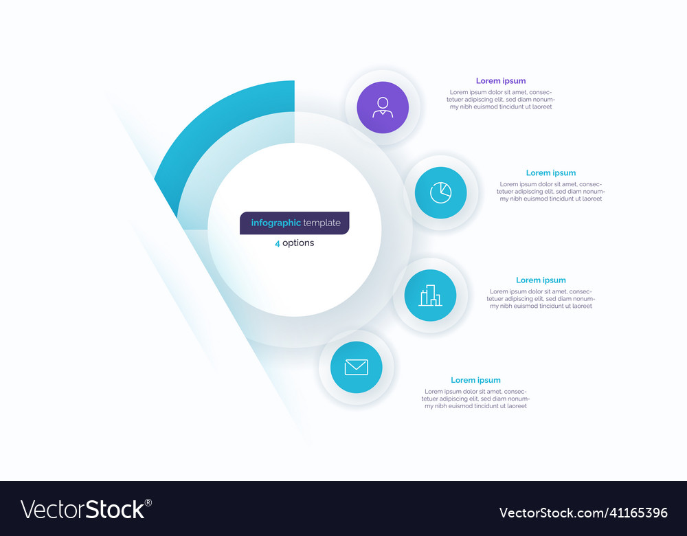 Four option circle infographic design template Vector Image