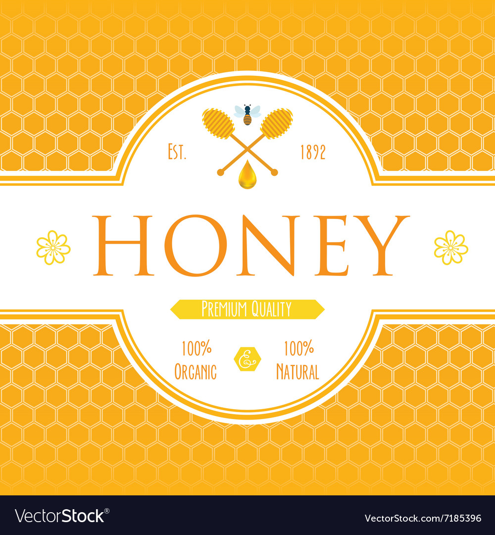 Honey Label Template For Logo Products Royalty Free Vector