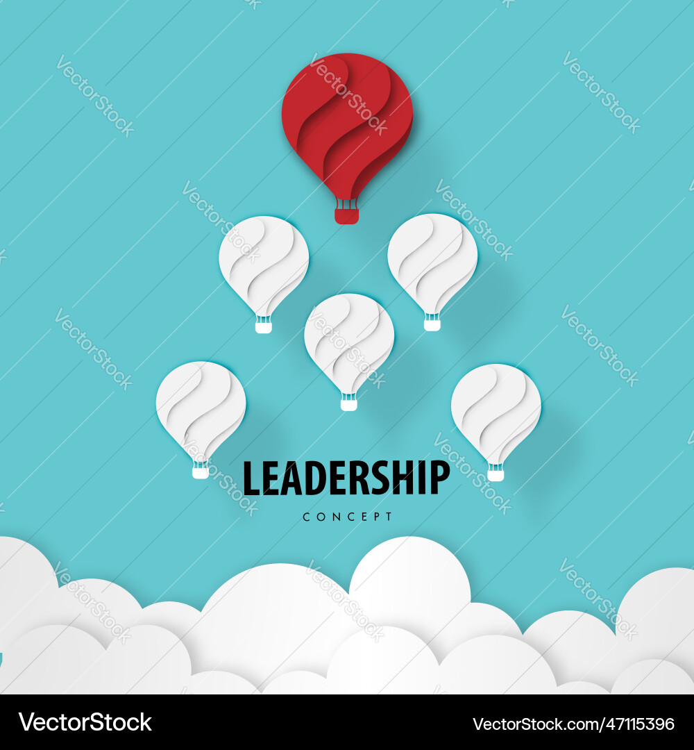 Leadership concept with paper art abstract Vector Image