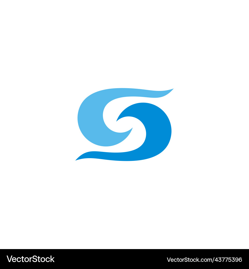 Letter s curves waves symbol logo Royalty Free Vector Image