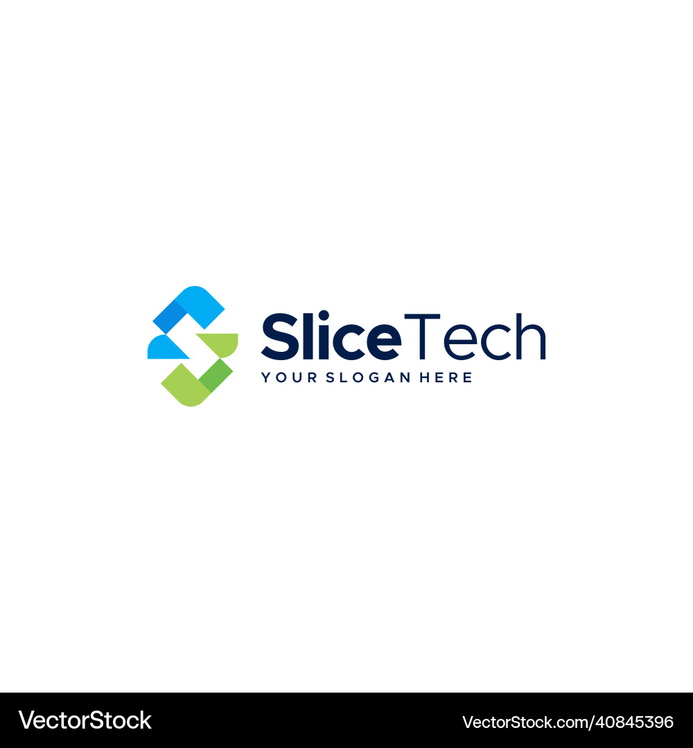 Modern colorful slicetech world future logo design