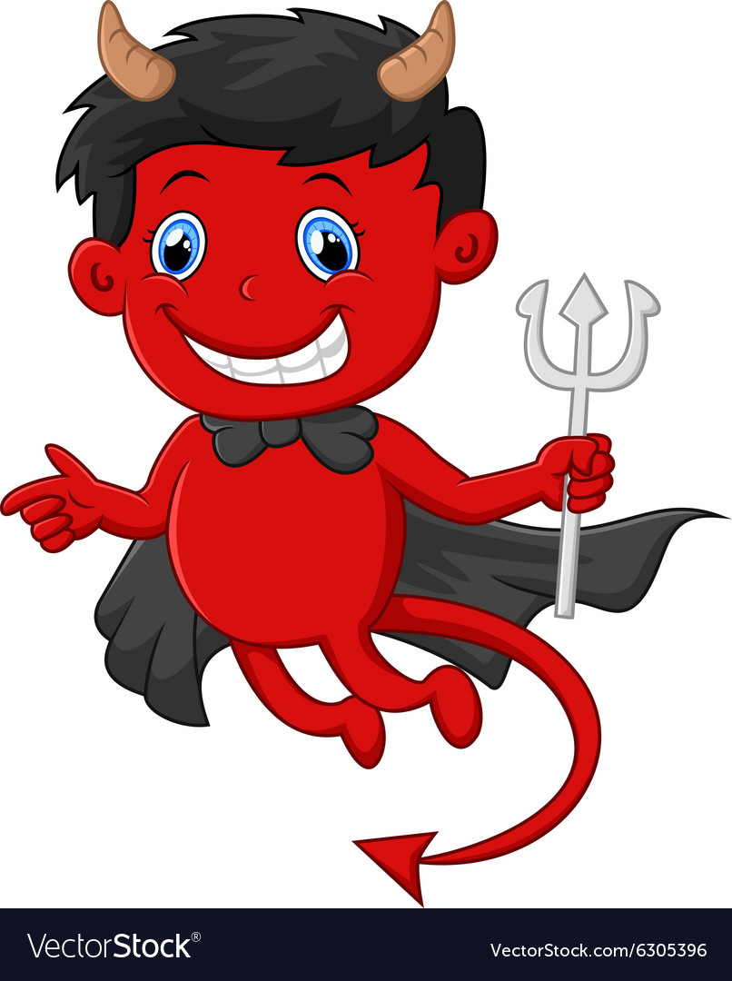 Red devil cartoon Royalty Free Vector Image - VectorStock
