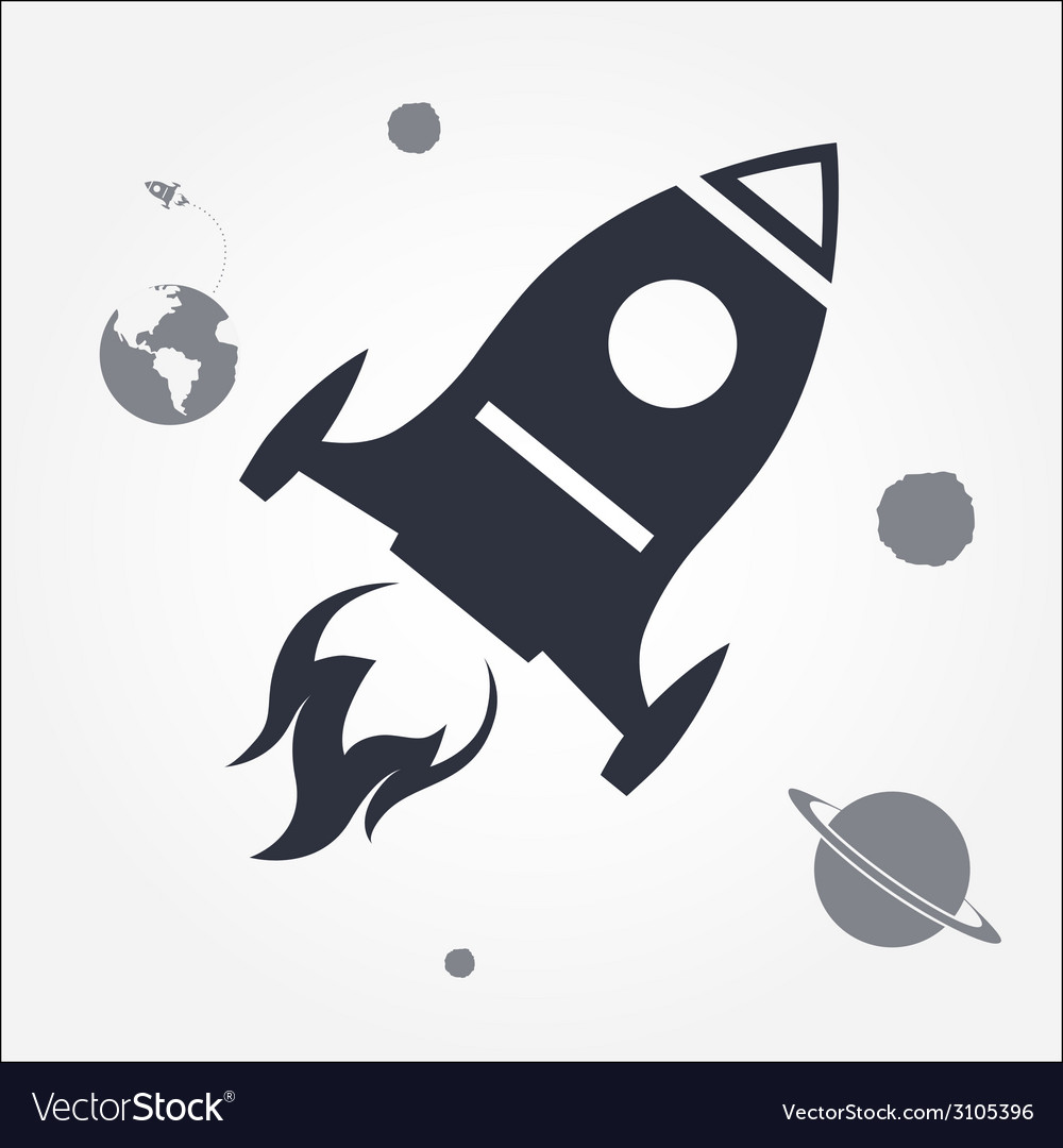 Rocket launch icon Royalty Free Vector Image - VectorStock