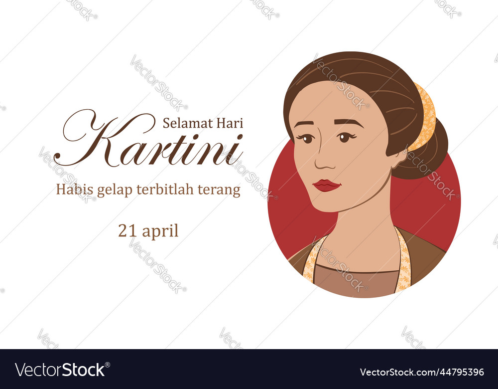 Selamat hari kartini translation happy Royalty Free Vector