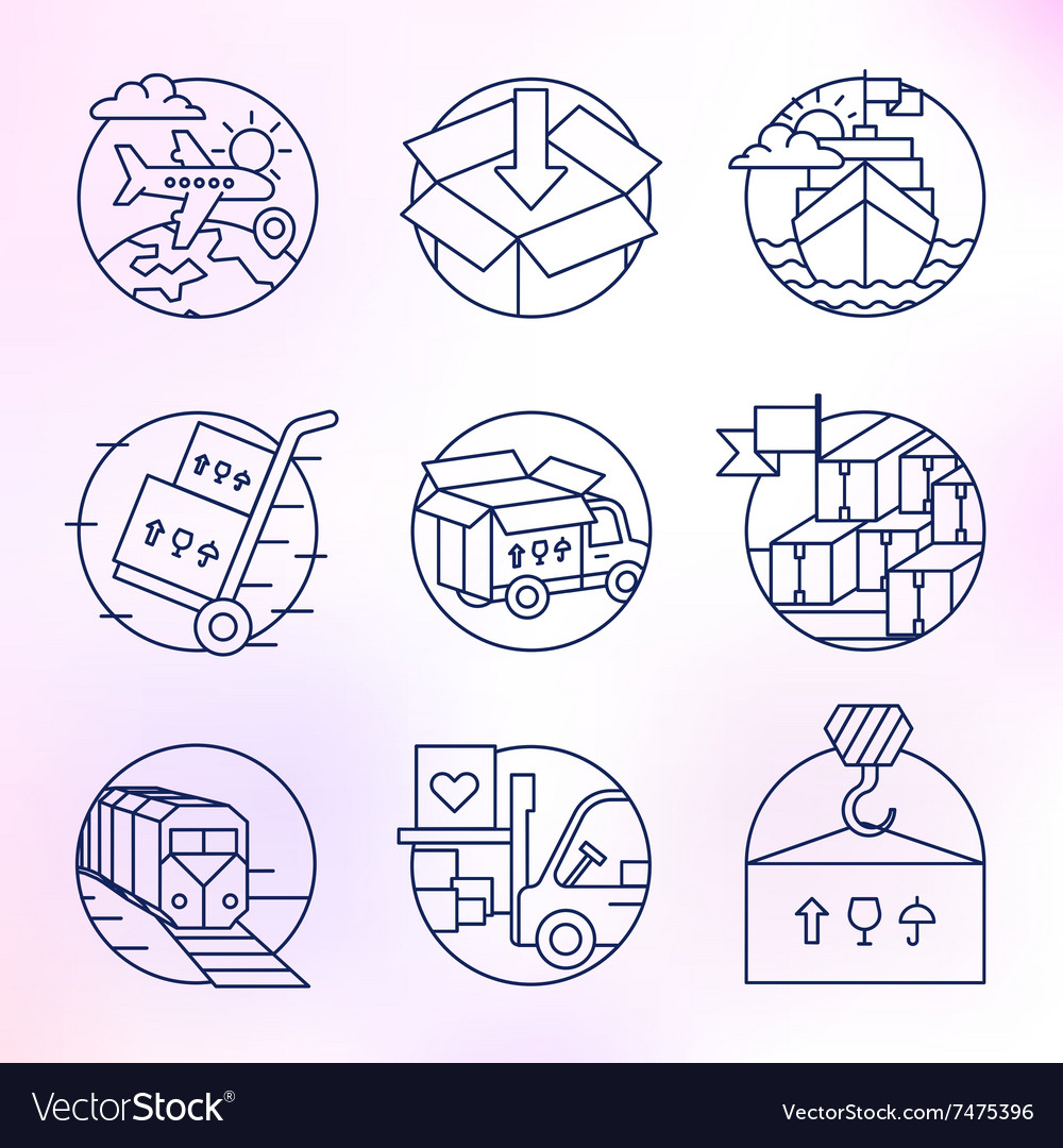 Set of icons in modern linear style Royalty Free Vector