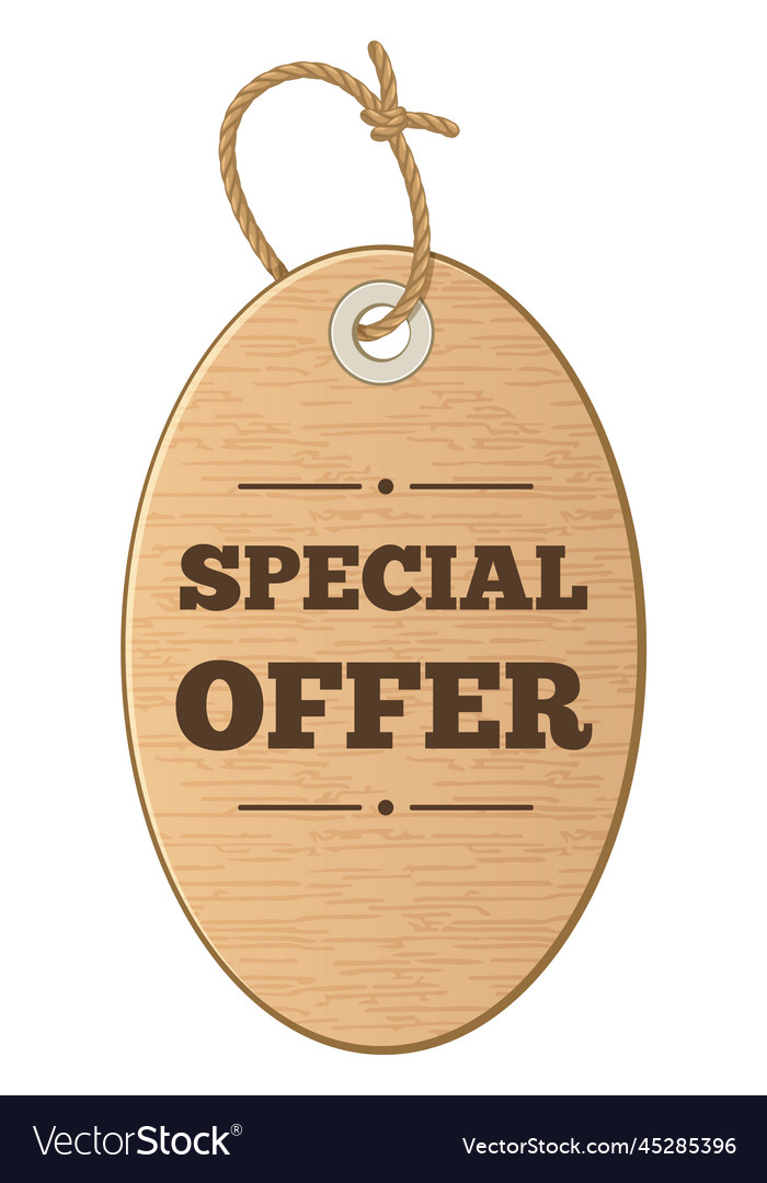 Special offer price tag realistic craft paper Vector Image Special offer price tag realistic craft paper Vector Image