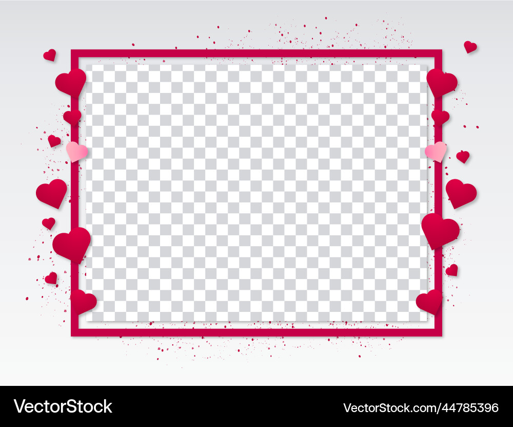 Valentine s day modern frame with hearts design Vector Image