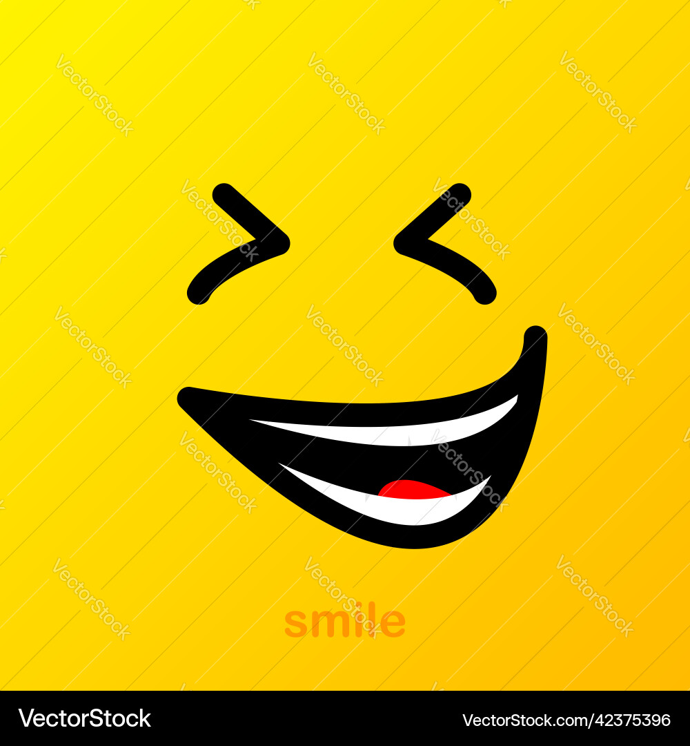 Yellow smile icon emoticon set Royalty Free Vector Image