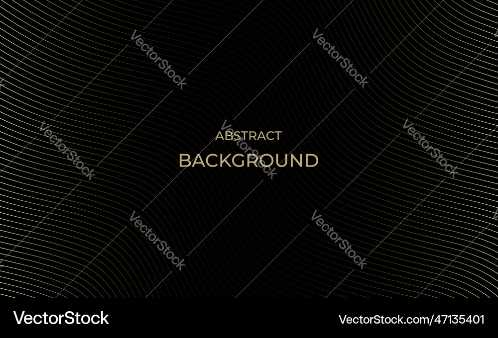 Black background with fade golden lines Royalty Free Vector