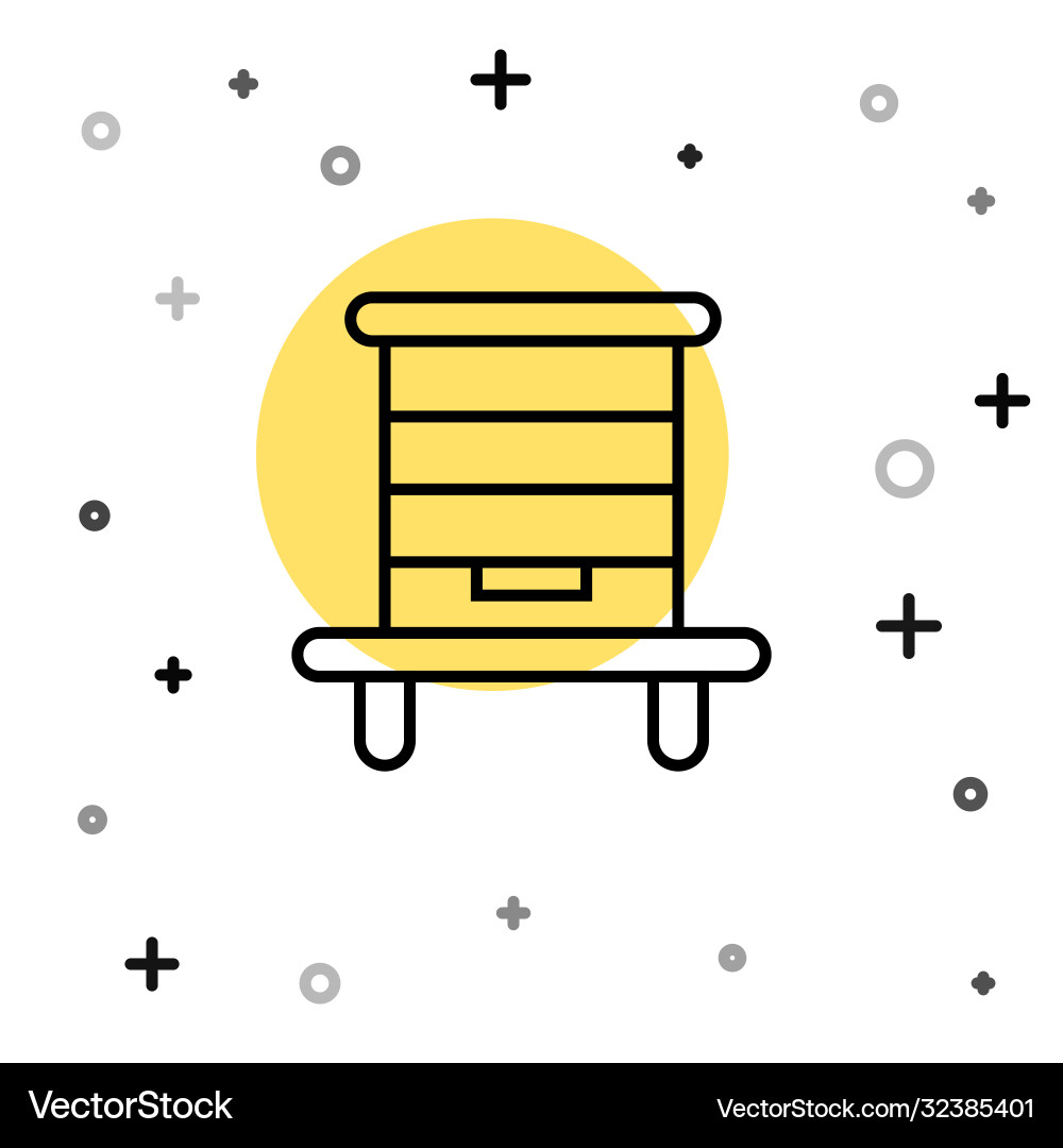 Black line hive for bees icon isolated on white Vector Image