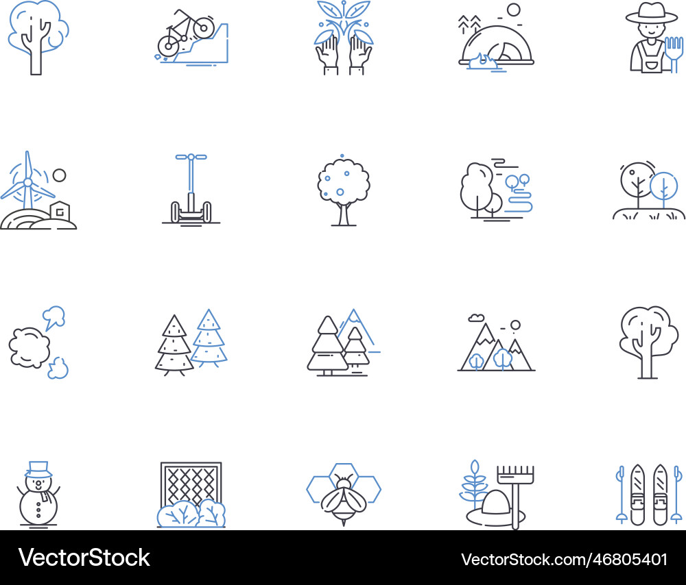 Carbon line icons collection graphene diamond Vector Image