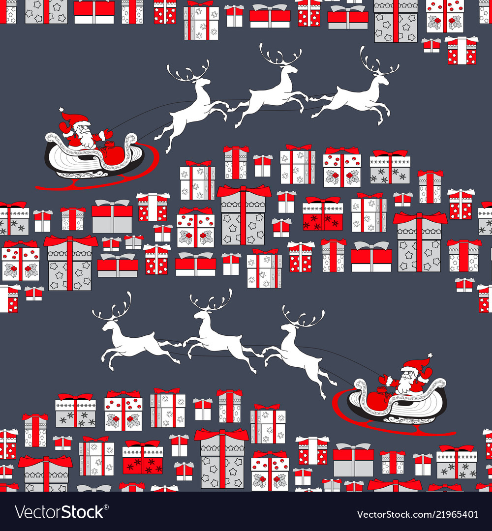 Christmas seamless pattern santa claus Royalty Free Vector