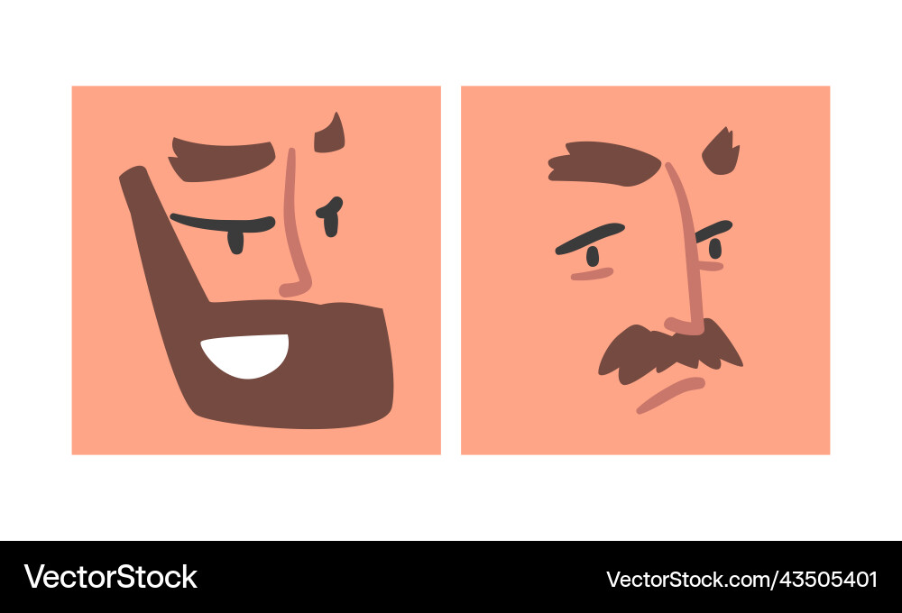 Face expression and emotion with eyebrow and mouth