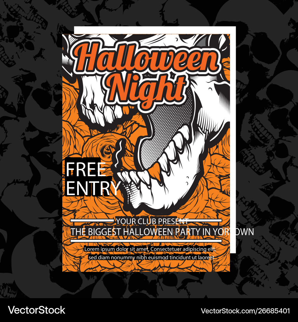 Halloween party invitation flyer editable Vector Image