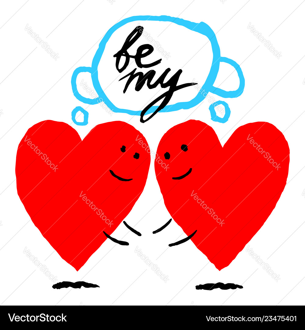 Heart meets funny greeting card Royalty Free Vector Image
