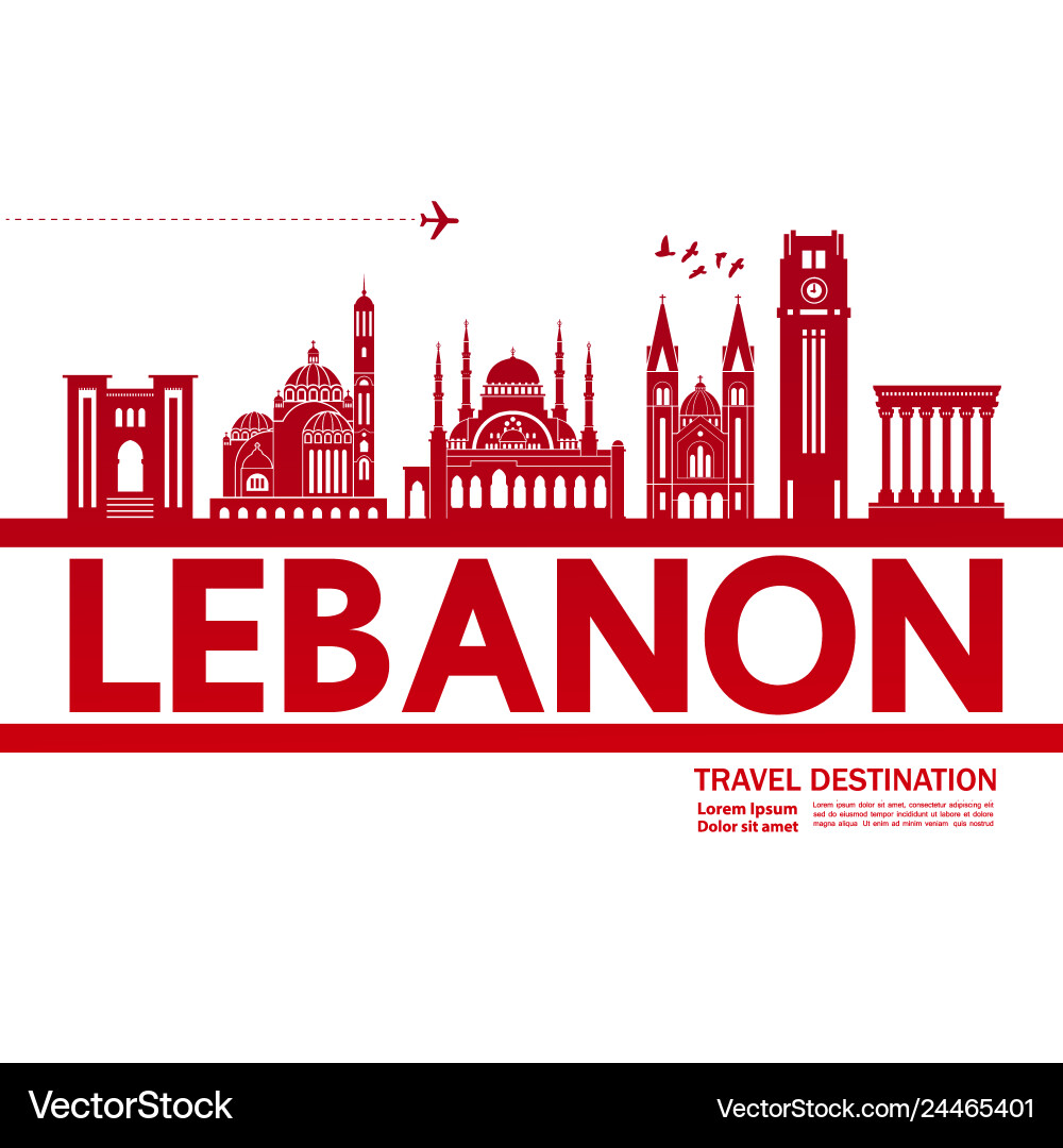 Lebanon travel destination Royalty Free Vector Image