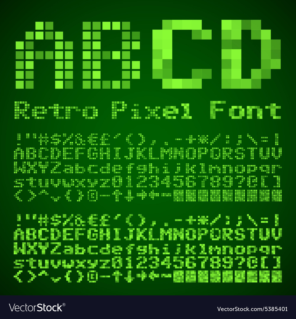 Pixel font Royalty Free Vector Image - VectorStock