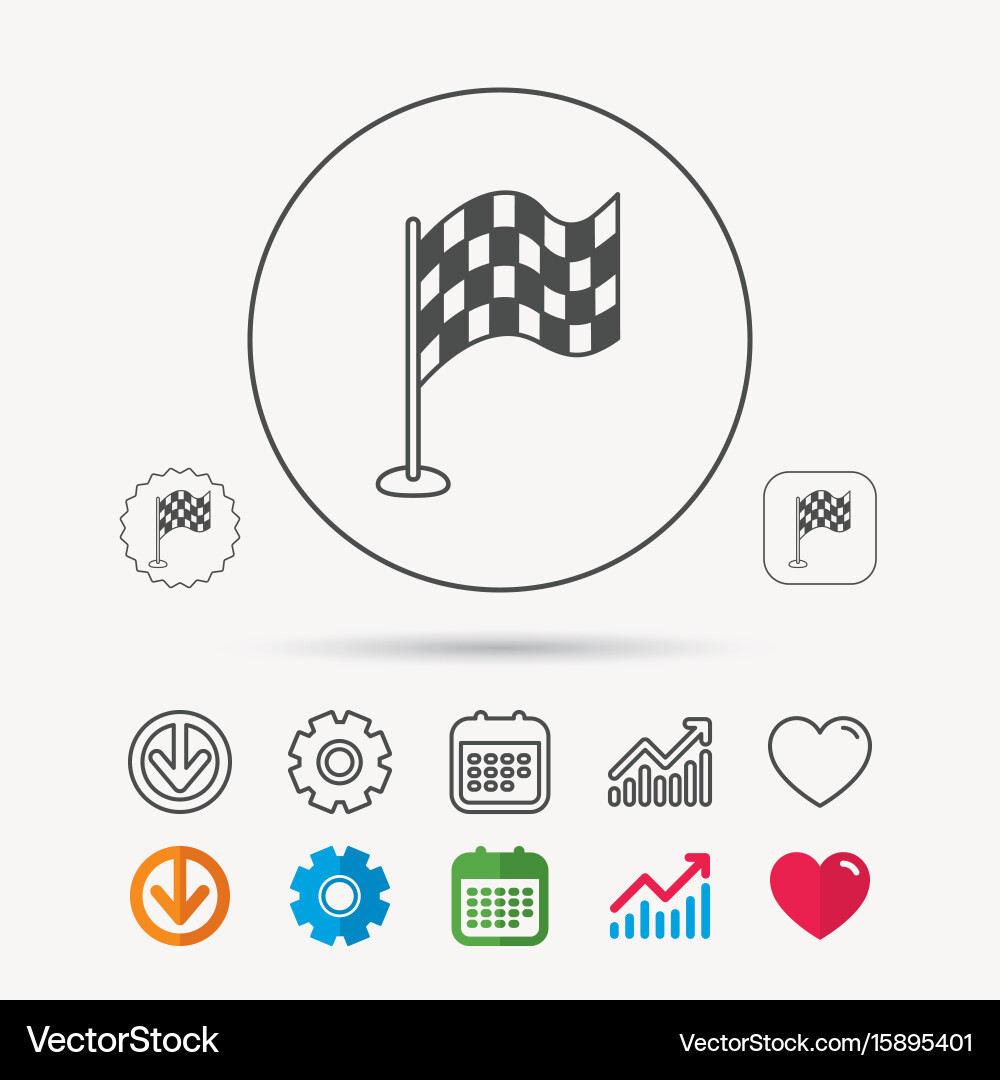 Racing flag icon finishing symbol Royalty Free Vector Image