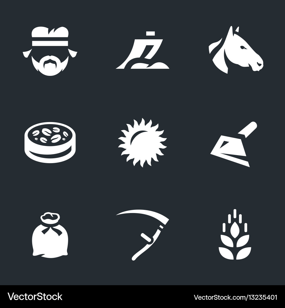Set Agriculture Icons Royalty Free Vector Image