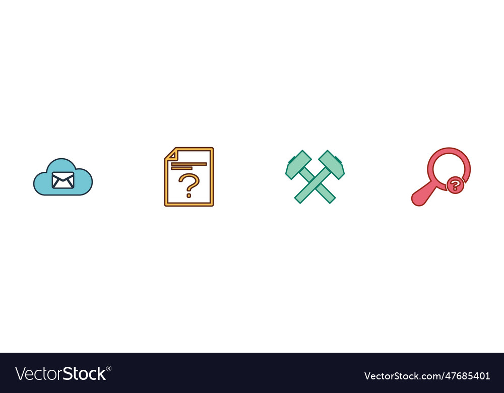Set cloud mail server unknown document two Vector Image Set cloud mail server unknown document two Vector Image