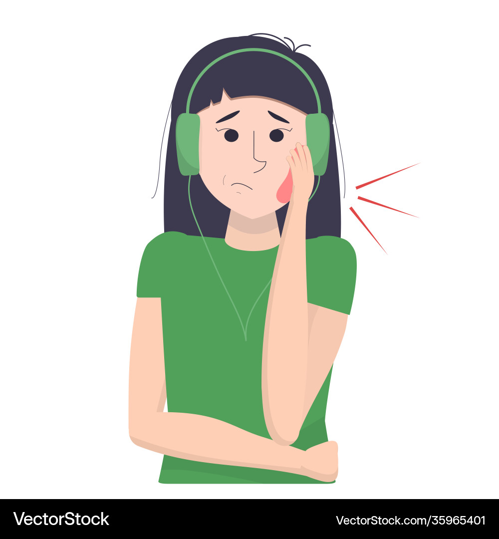 Young woman holding her cheek Royalty Free Vector Image