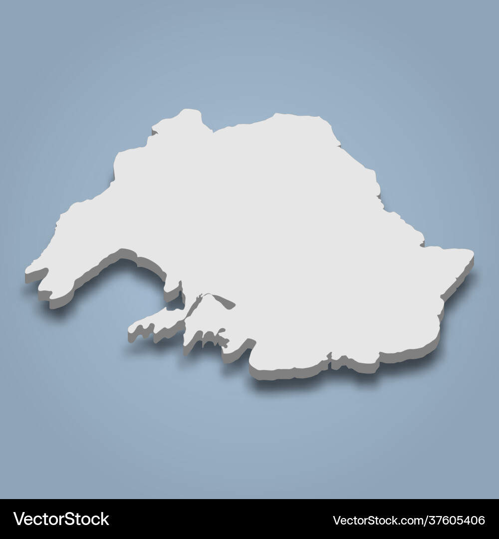3d isometric map efate is an island in vanuatu Vector Image