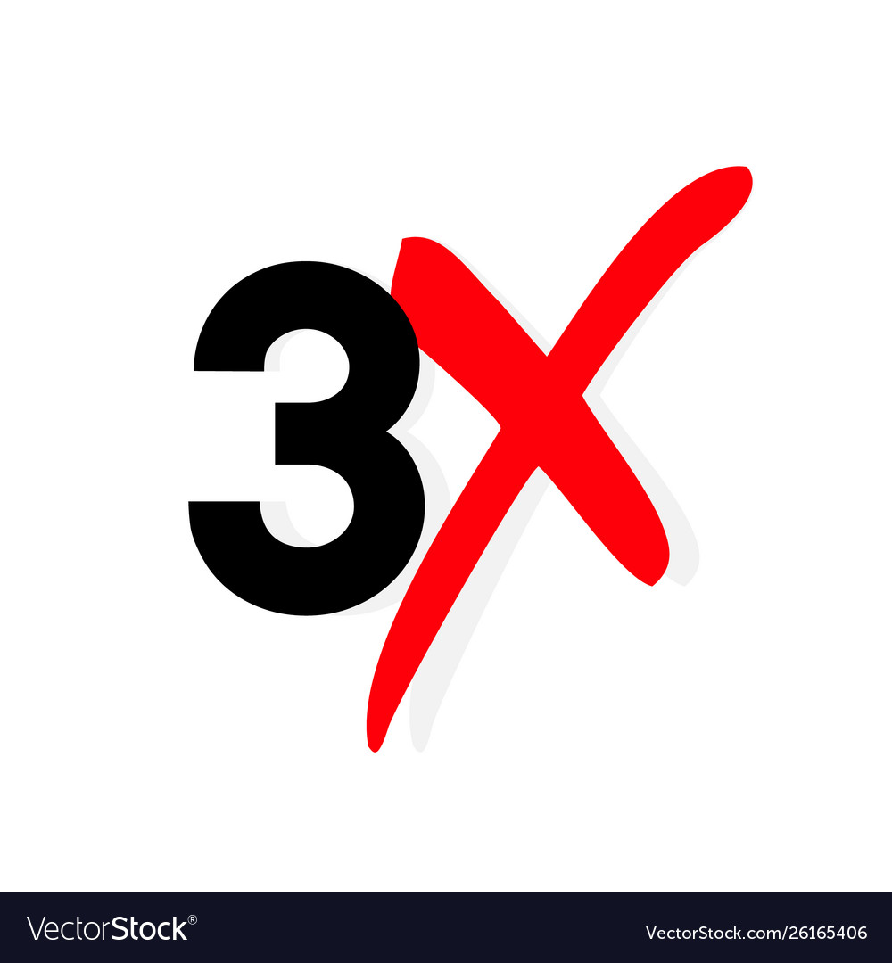 3x Logo Icon X3 Text Letter Double Faster Vector Image