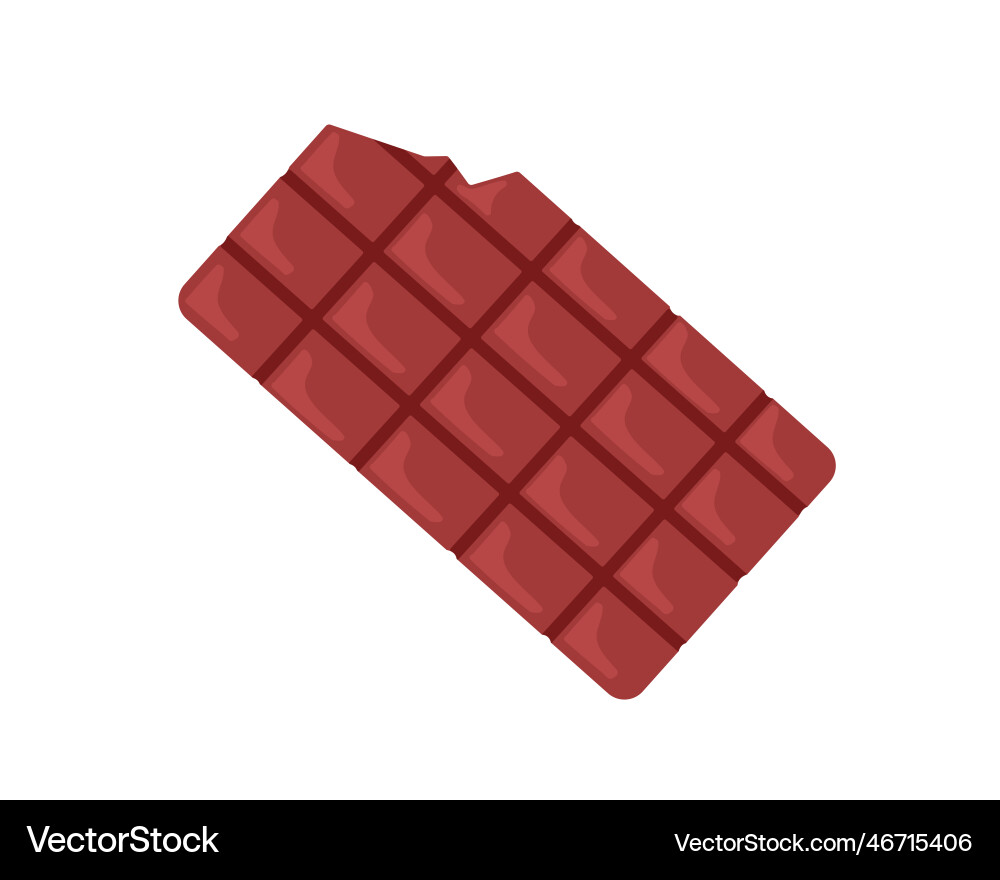 Chocolate bar block with ite bitten off piece Vector Image