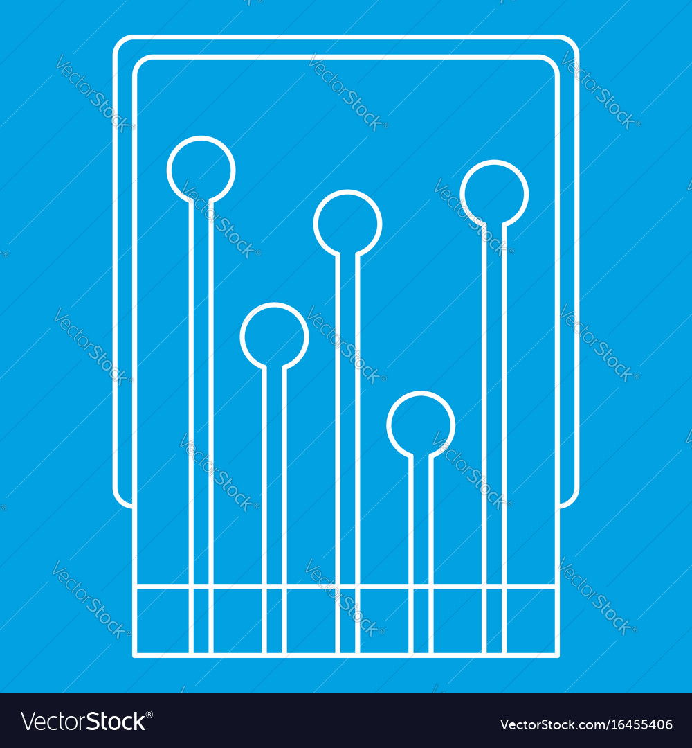 Computer processor icon outline Royalty Free Vector Image