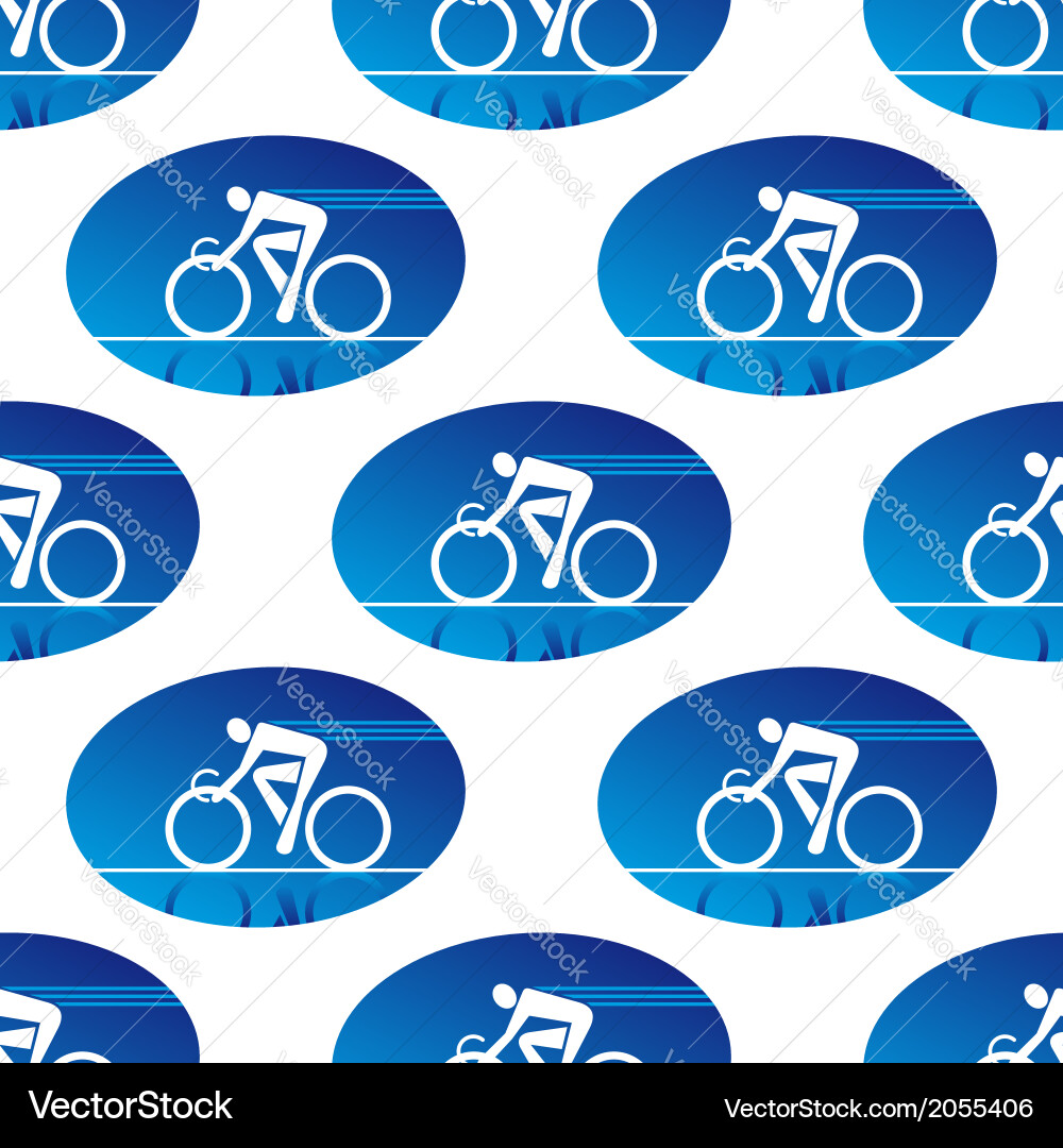Cycling icon in a blue oval surround Royalty Free Vector