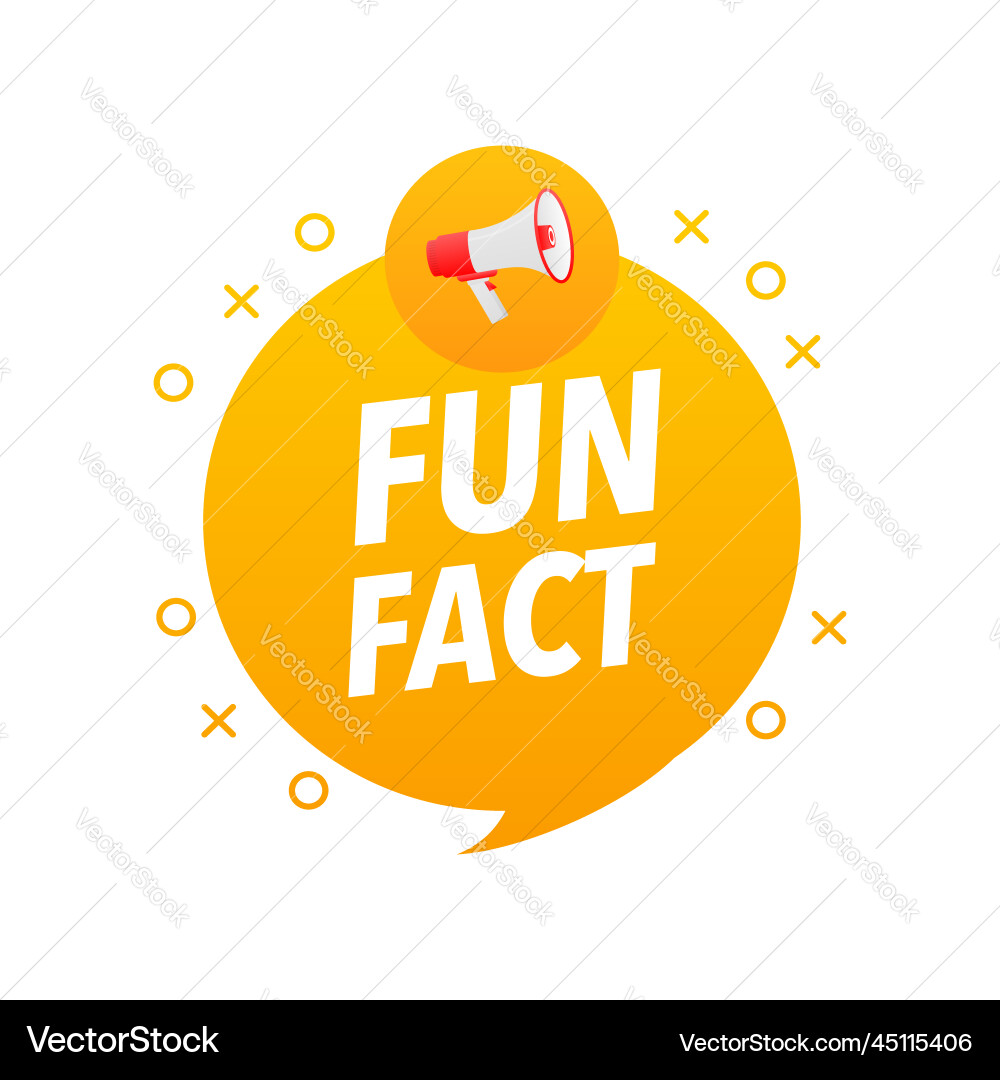 Fun fact announcement megaphone label loudspeaker Vector Image