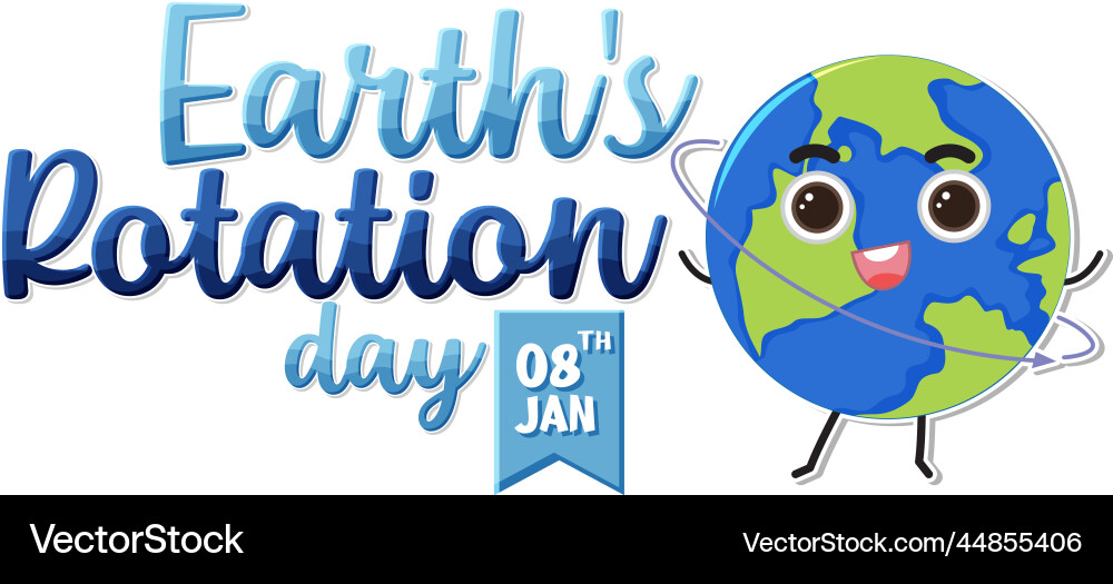 Happy earths rotation day banner design Royalty Free Vector