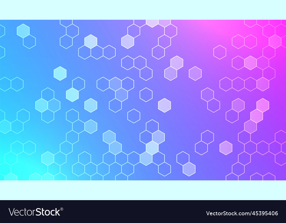 Hexagon abstract gradient background random Vector Image