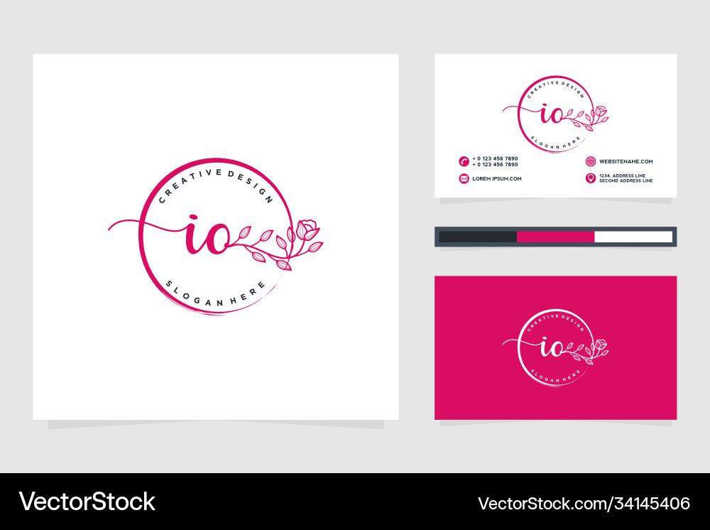 Initial io feminine logo collections and business Vector Image