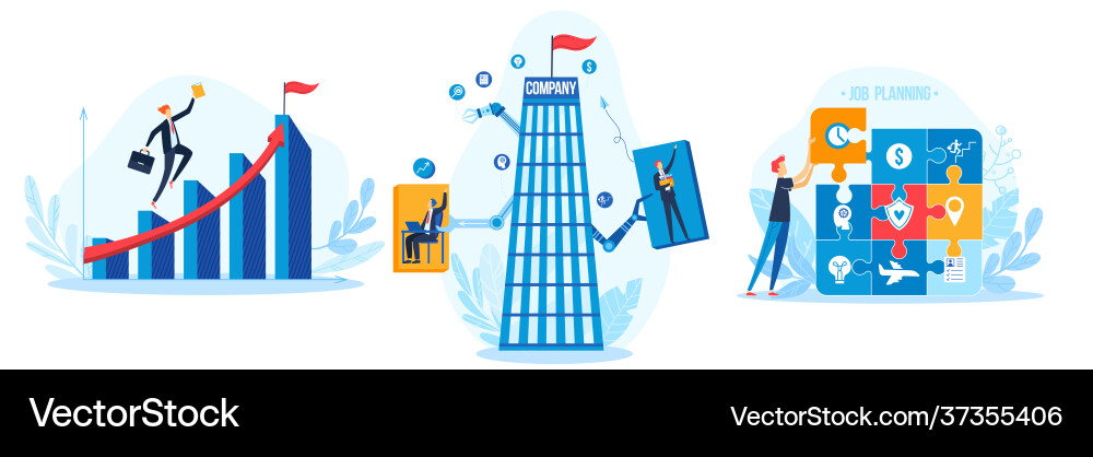 Job business success office workers Royalty Free Vector