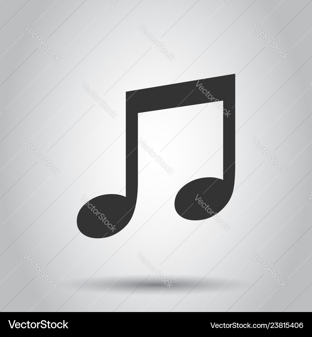 Music note icon in flat style sound media Vector Image
