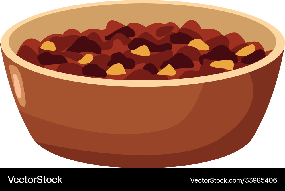 Refried beans in dish mexican food Royalty Free Vector Image