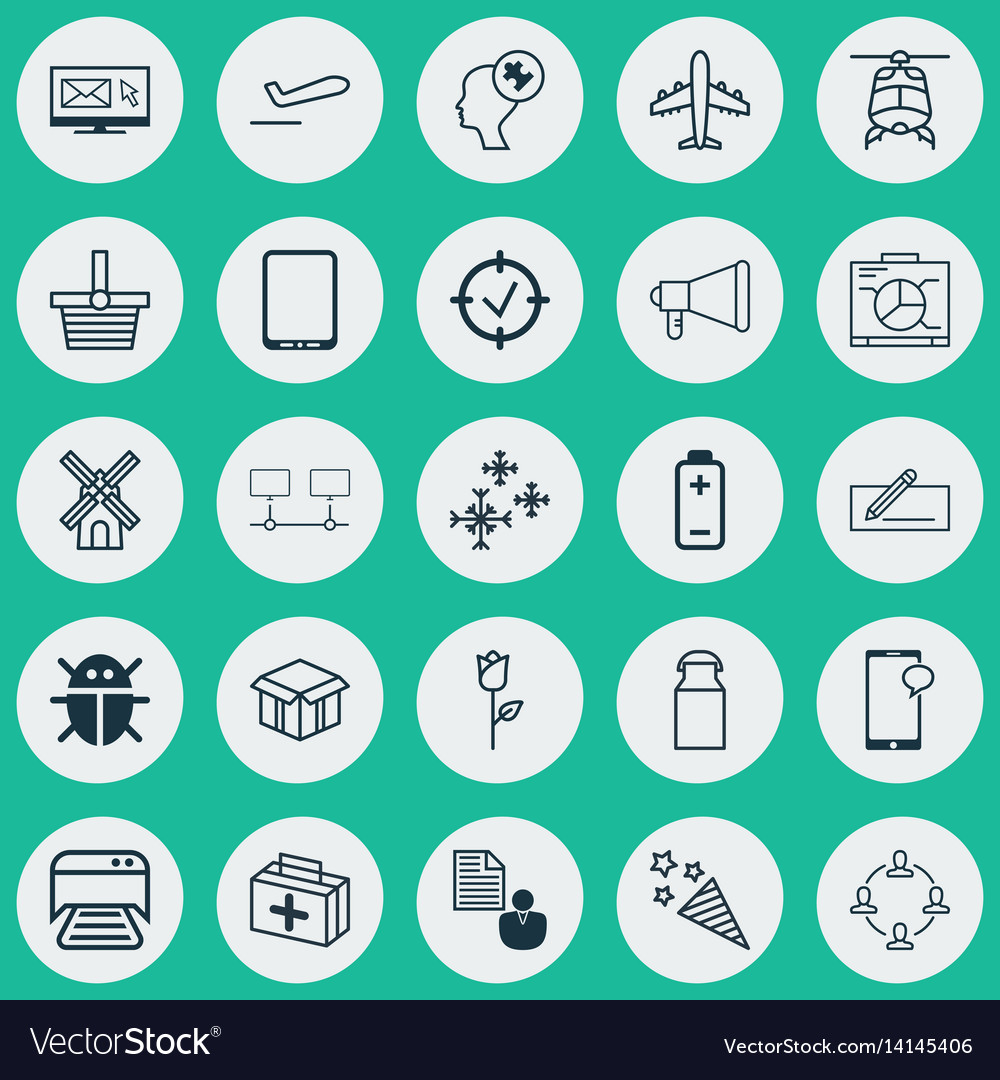 Set of 25 universal editable icons can be used Vector Image