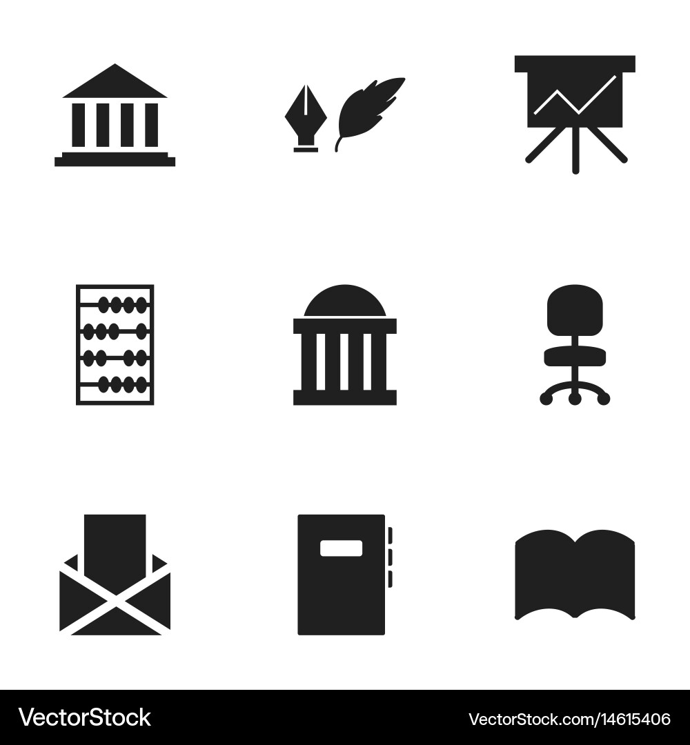 Set of 9 editable education icons includes Vector Image