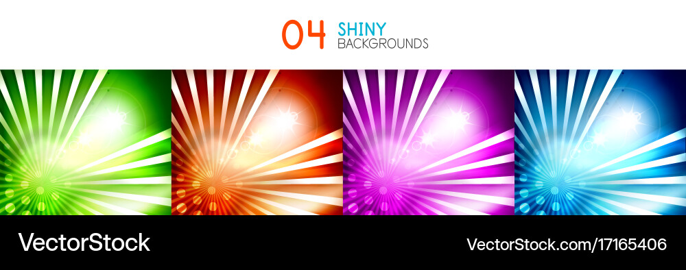 Set of shiny abstract backgrounds Royalty Free Vector Image