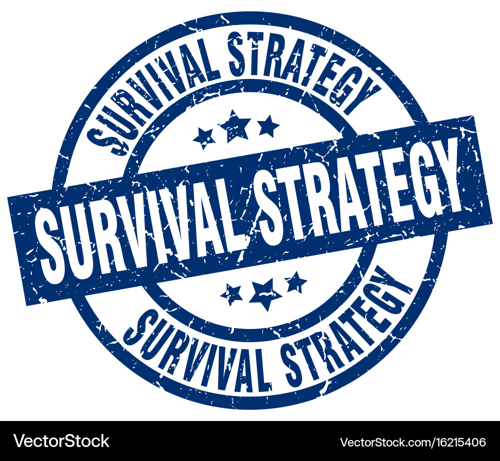 Survival strategy blue round grunge stamp Vector Image