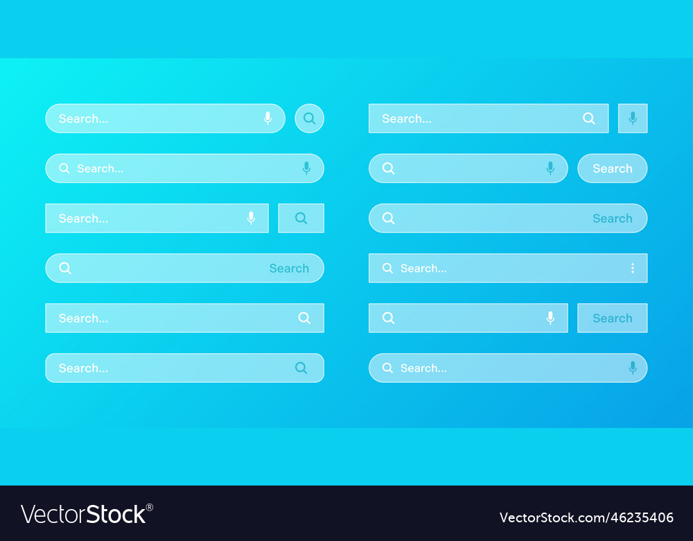 Various transparent search bar templates internet Vector Image Various transparent search bar templates internet Vector Image