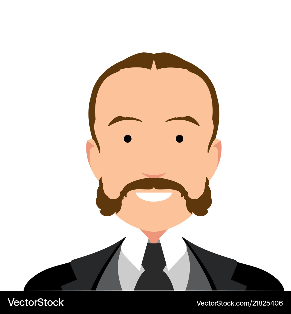 Vintage gentleman portrait Royalty Free Vector Image