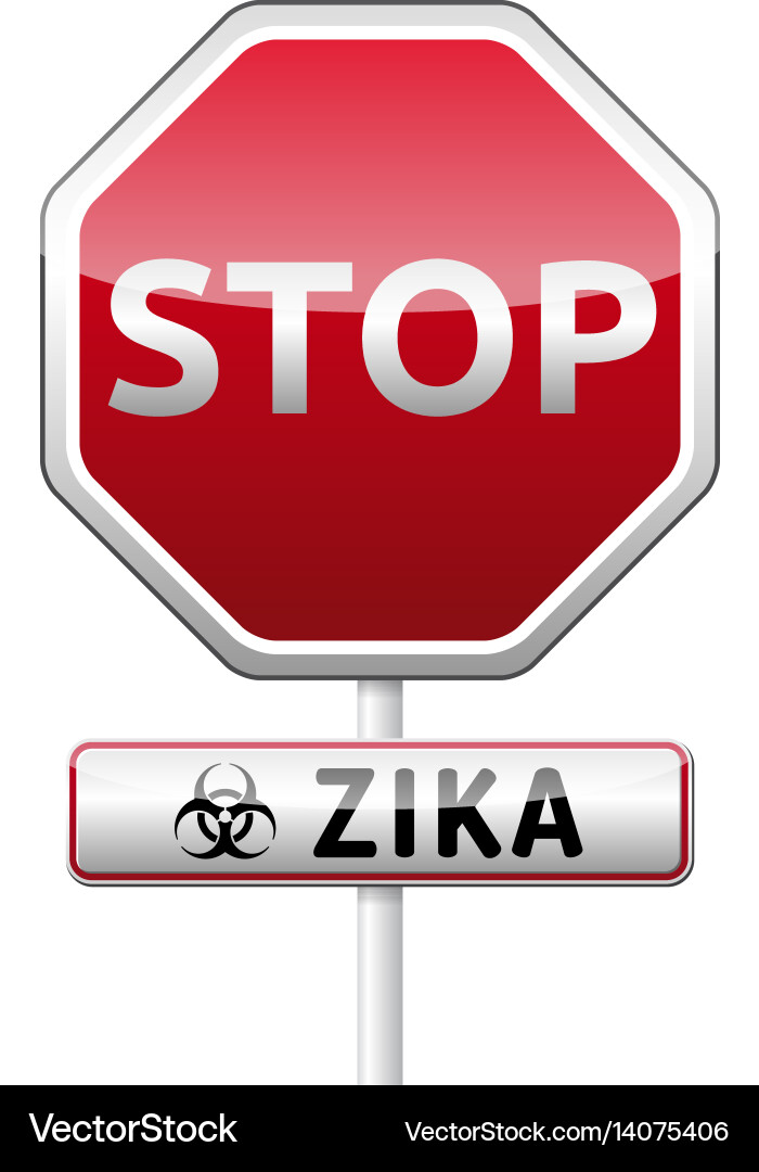 Zika virus danger sign with reflect and shadow Vector Image