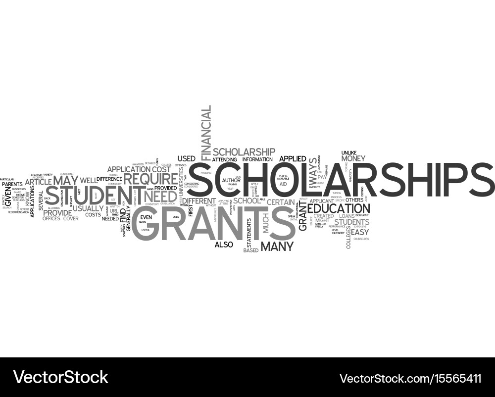 A guide to student grants and scholarships text Vector Image